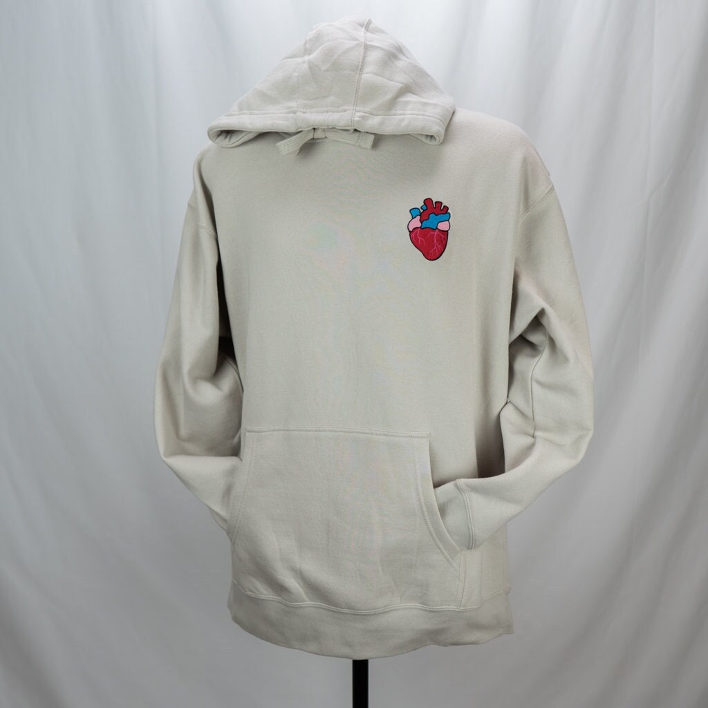 Anatomical Heart Embroidered Hoodie - Human Heart, Cardiology, Anatomy ...