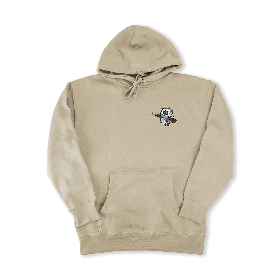 Embroidered Lamball Hoodie - Video Game Embroidery, Palworld Lamball ...