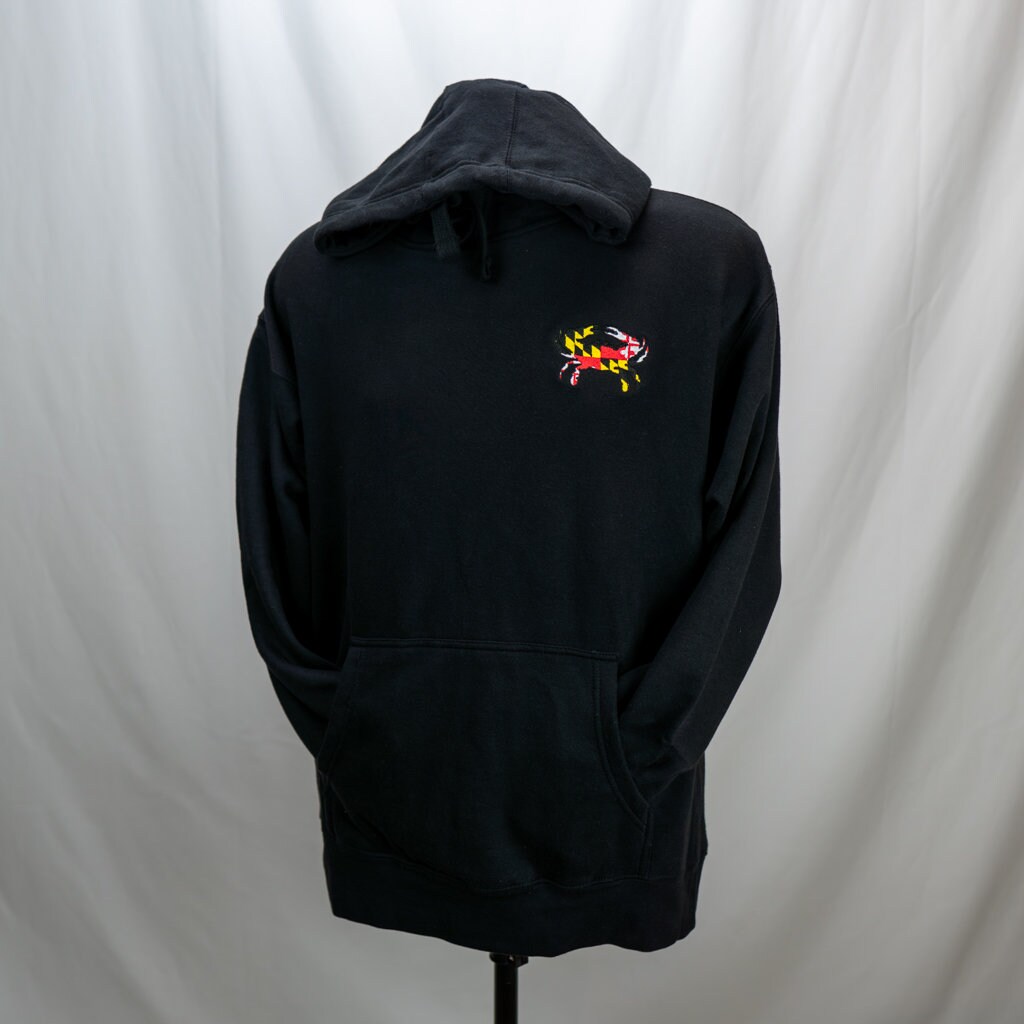 Maryland Flag Crab Embroidered Hoodie Maryland Crab, Baltimore ...