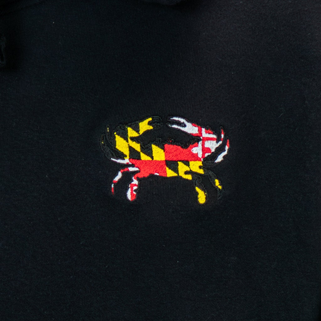Maryland Flag Crab Embroidered Hoodie - Maryland Crab, Baltimore ...