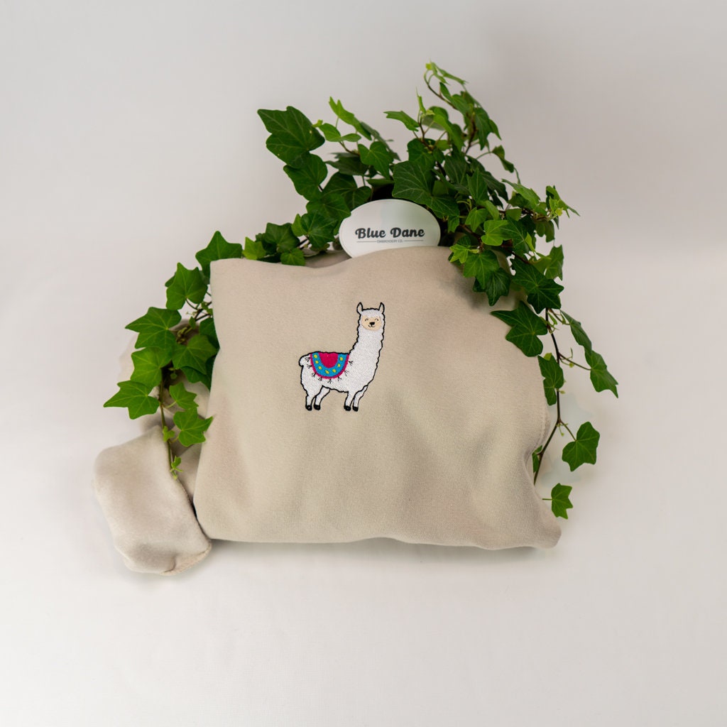 Cute Alpaca Embroidered Hoodie Animal Lover Gift, Peru, Llama, Alpaca ...