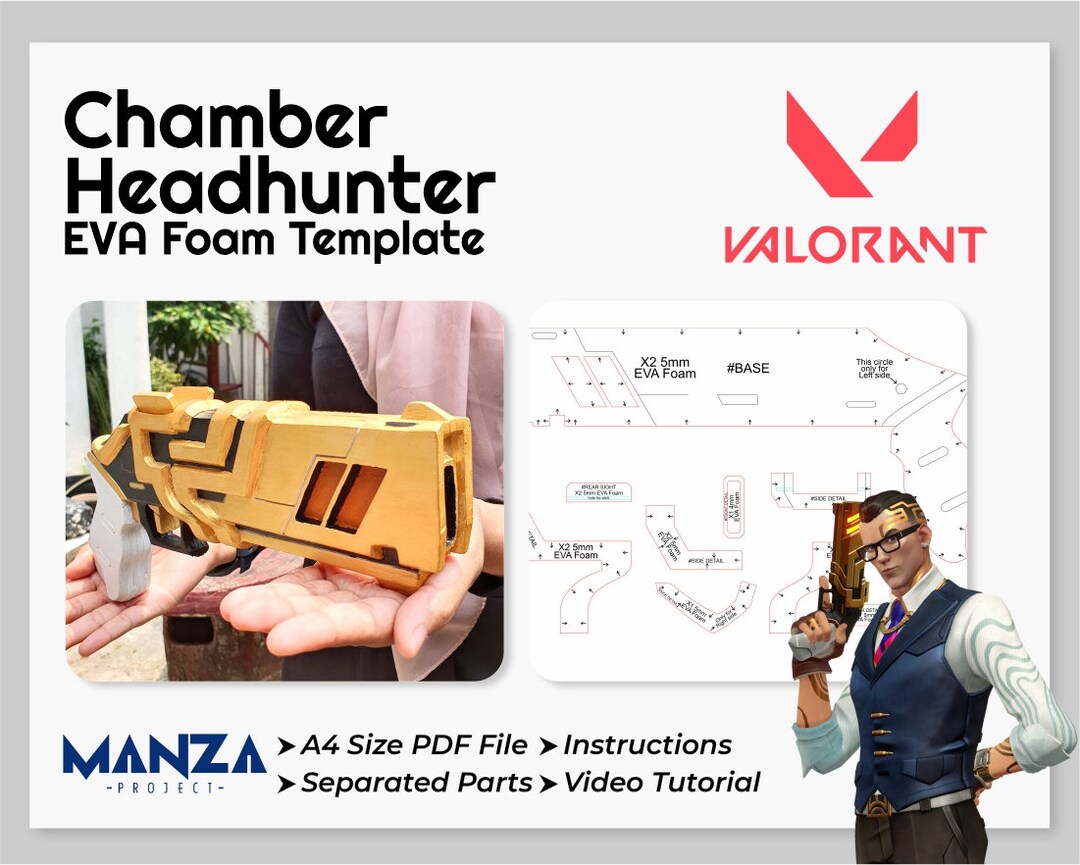 Chamber Headhunter Valorant Cosplay Prop Digital Template Pattern - Etsy