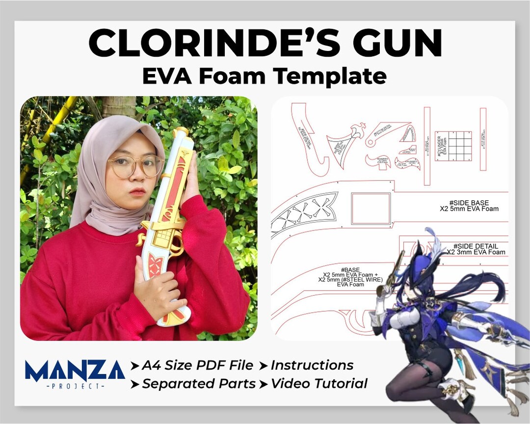 Clorinde's Gun Genshin Impact Cosplay Prop Digital Template Pattern - Etsy