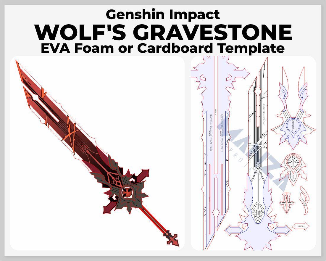 Wolf's Gravestone Sword - Genshin Impact Cosplay Prop - Digital ...
