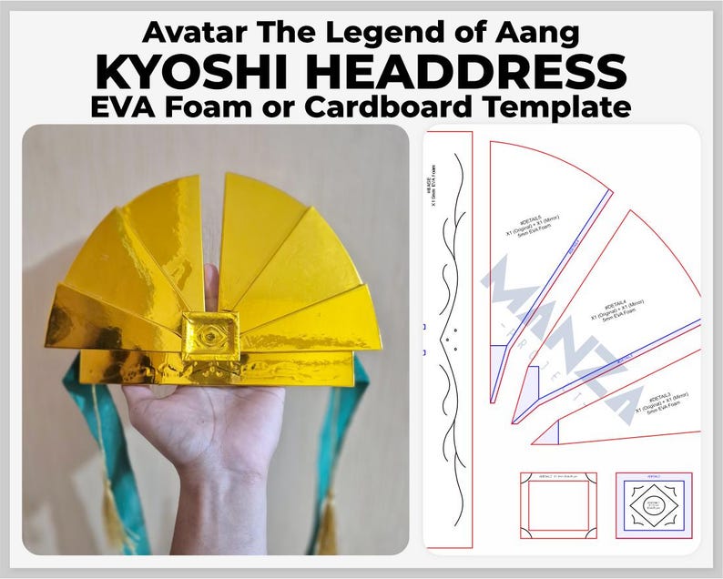 Avatar Kyoshi Headdress - Avatar the Legend of Aang Cosplay Prop ...