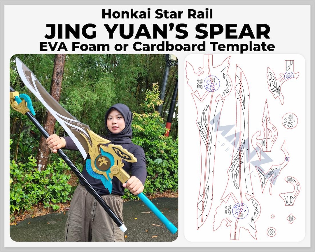 Jing Yuan's Spear - Honkai Star Rail Cosplay Prop - Digital Template Pattern - Etsy