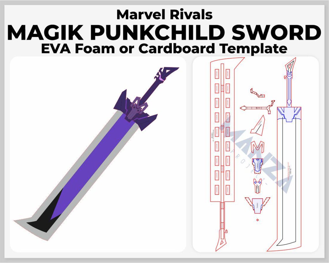 Magik Punkchild Sword - Marvel Rivals Cosplay Prop - Digital Template ...