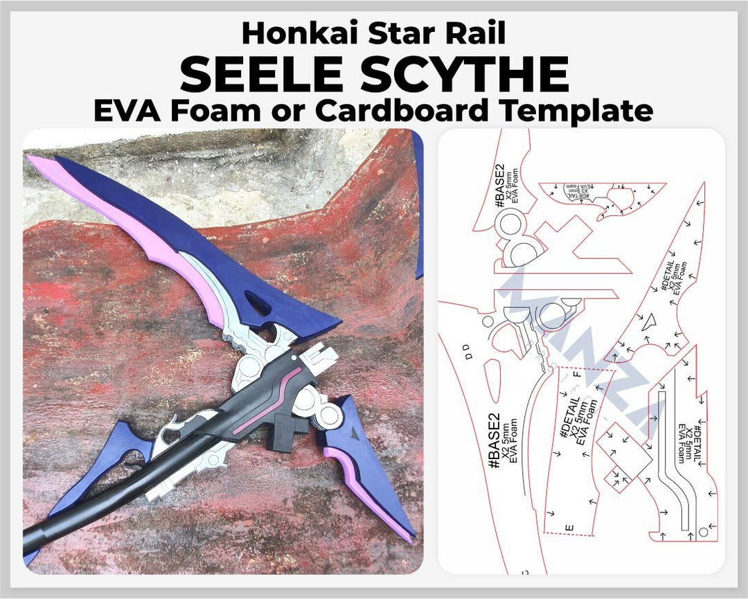 Seele Scythe - Honkai Star Rail Cosplay Prop - Digital Template Pattern ...