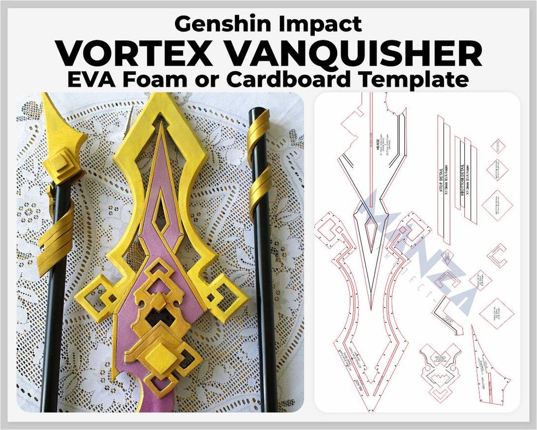 Vortex Vanquisher - Genshin Impact Cosplay Prop - Digital Template ...