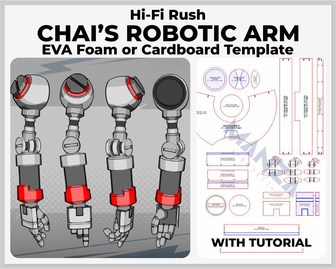 Chai's Robotic Arm - Hi-fi Rush Cosplay Prop - Digital Template Pattern ...