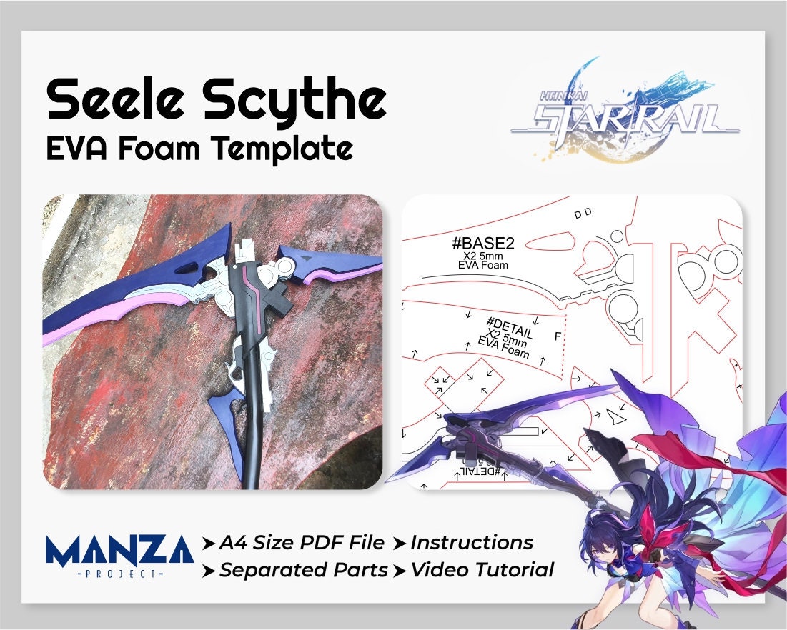 Seele Scythe Honkai Star Rail Cosplay Prop Digital Template Pattern - Etsy