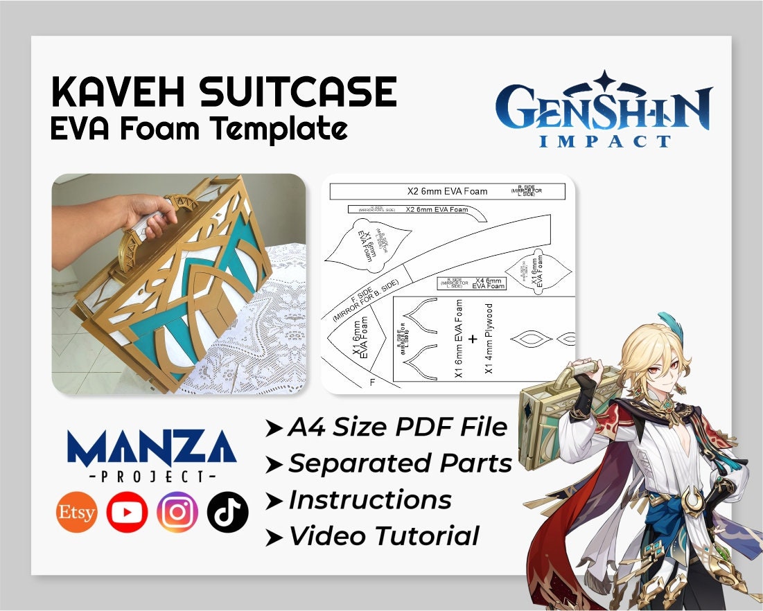 Kaveh Mehrak Genshin Impact Cosplay Prop Digital Template Pattern - Etsy