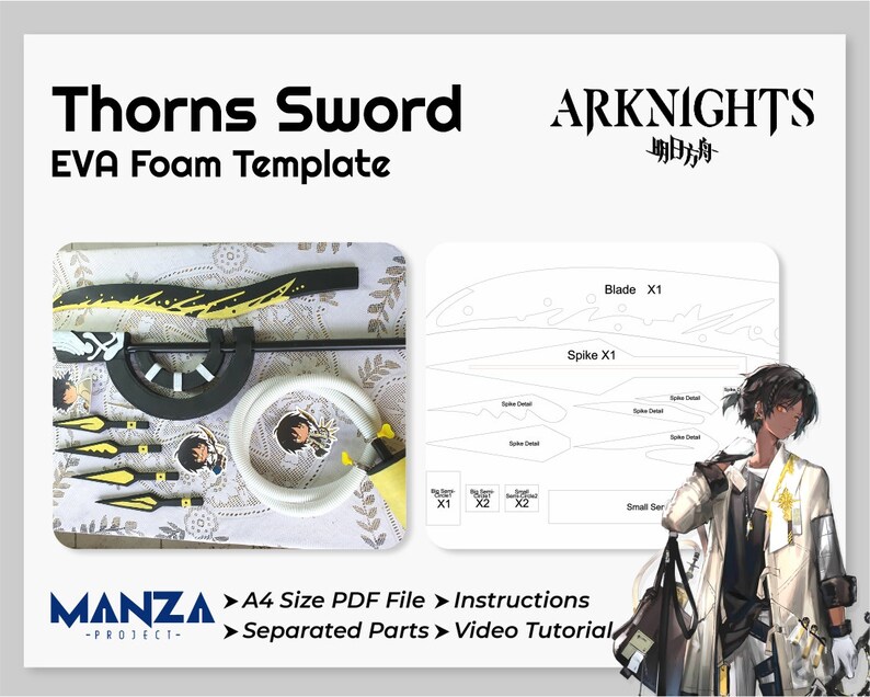 Thorns Sword Arknights Cosplay Prop Digital Template Pattern - Etsy