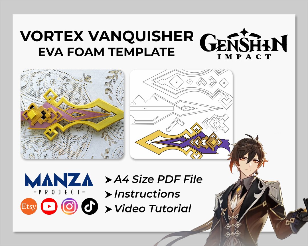Vortex Vanquisher Genshin Impact Cosplay Prop Digital - Etsy
