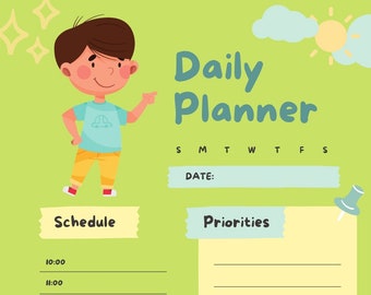 Kids Daily Planner.plan Your Day.daily Priorities for Kids. - Etsy