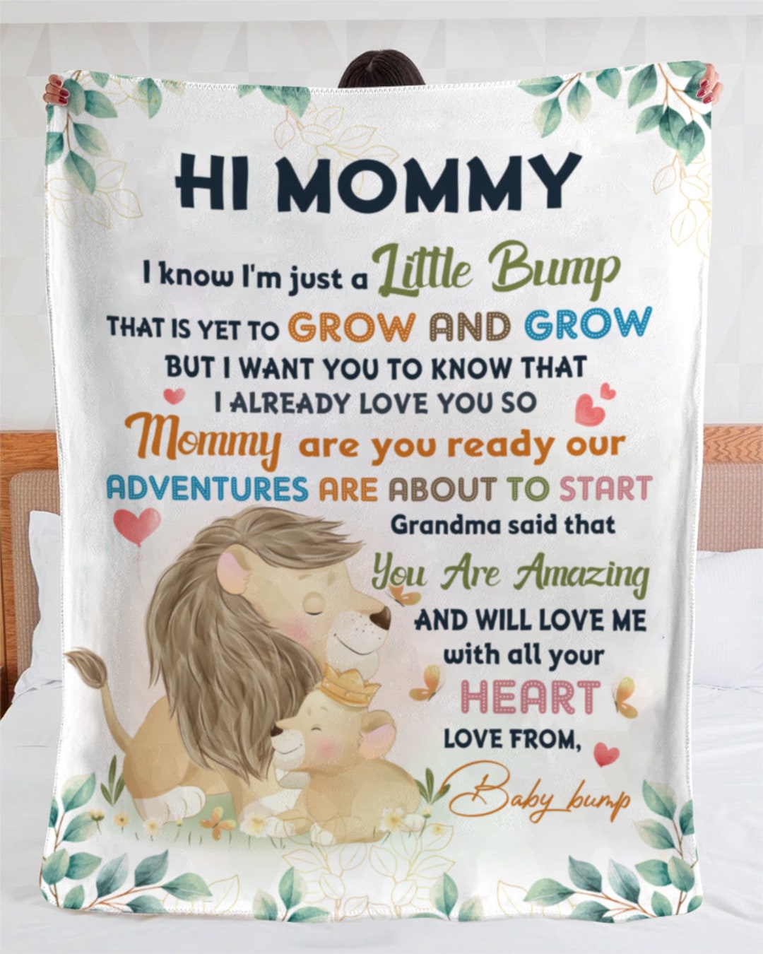 Hi Mommy-mommy to Be Gift From Bump, New Mom Blanket, Mothers Day Gift ...