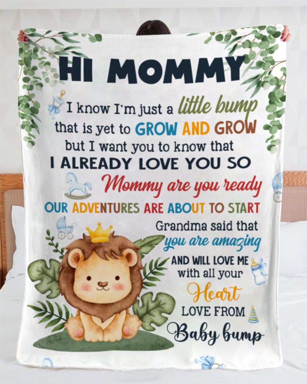 Hi Mommy-mommy to Be Gift From Bump, New Mom Blanket, Mothers Day Gift ...