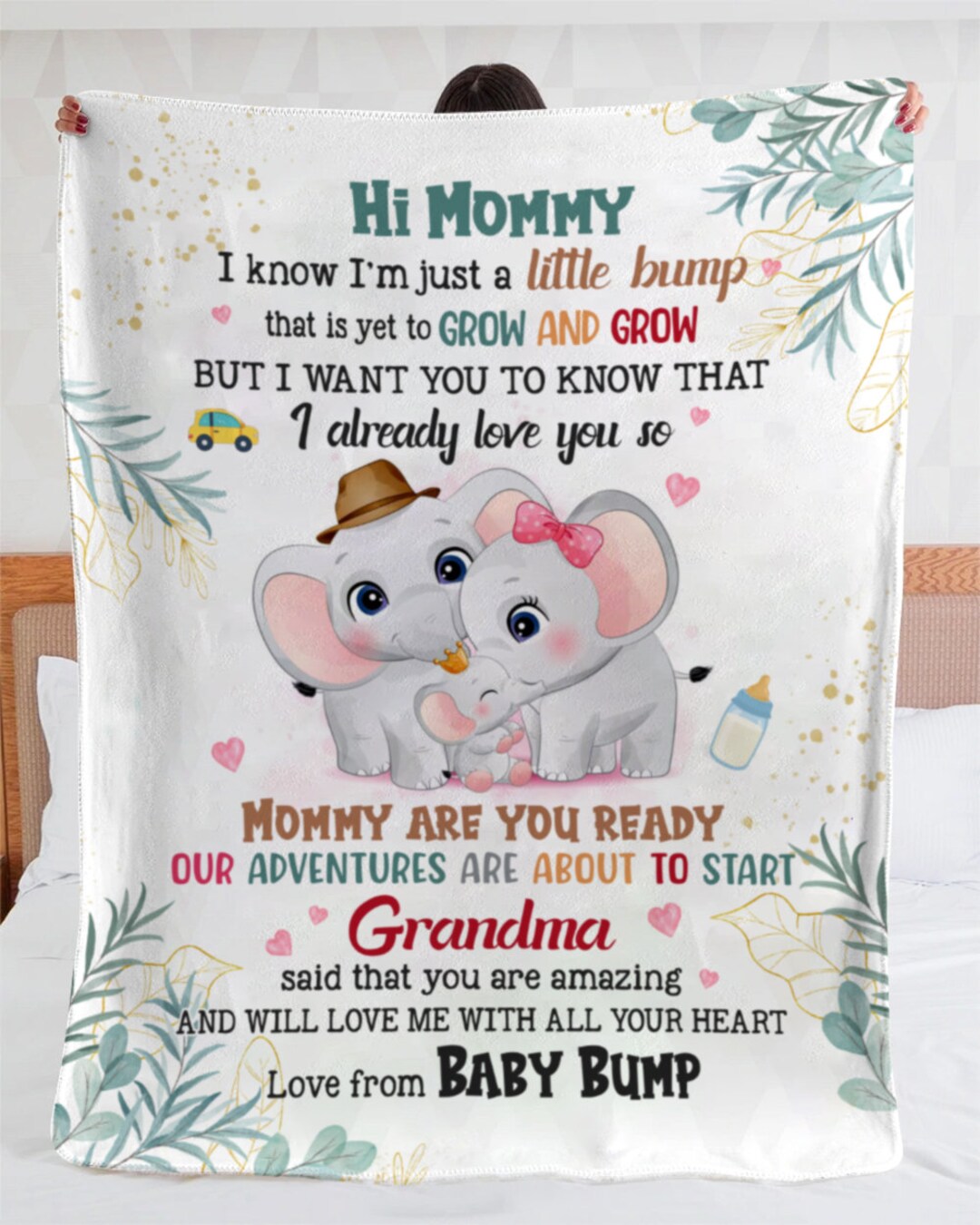 Hi Mommy-mommy to Be Gift From Bump, New Mom Blanket, Mothers Day Gift ...