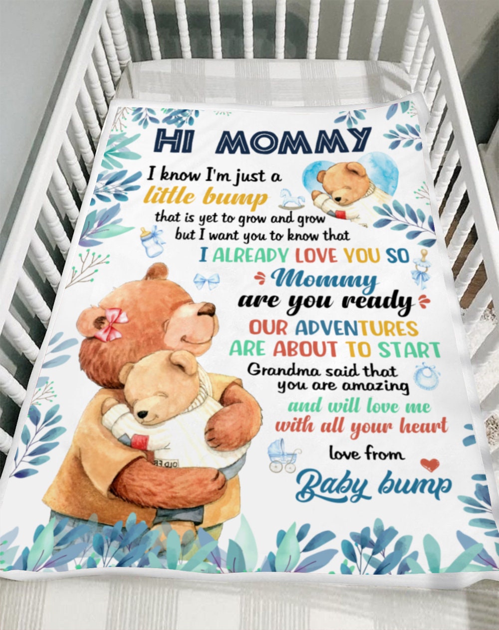 Hi Mommy-mommy to Be Gift From Bump, New Mom Blanket, Mothers Day Gift ...