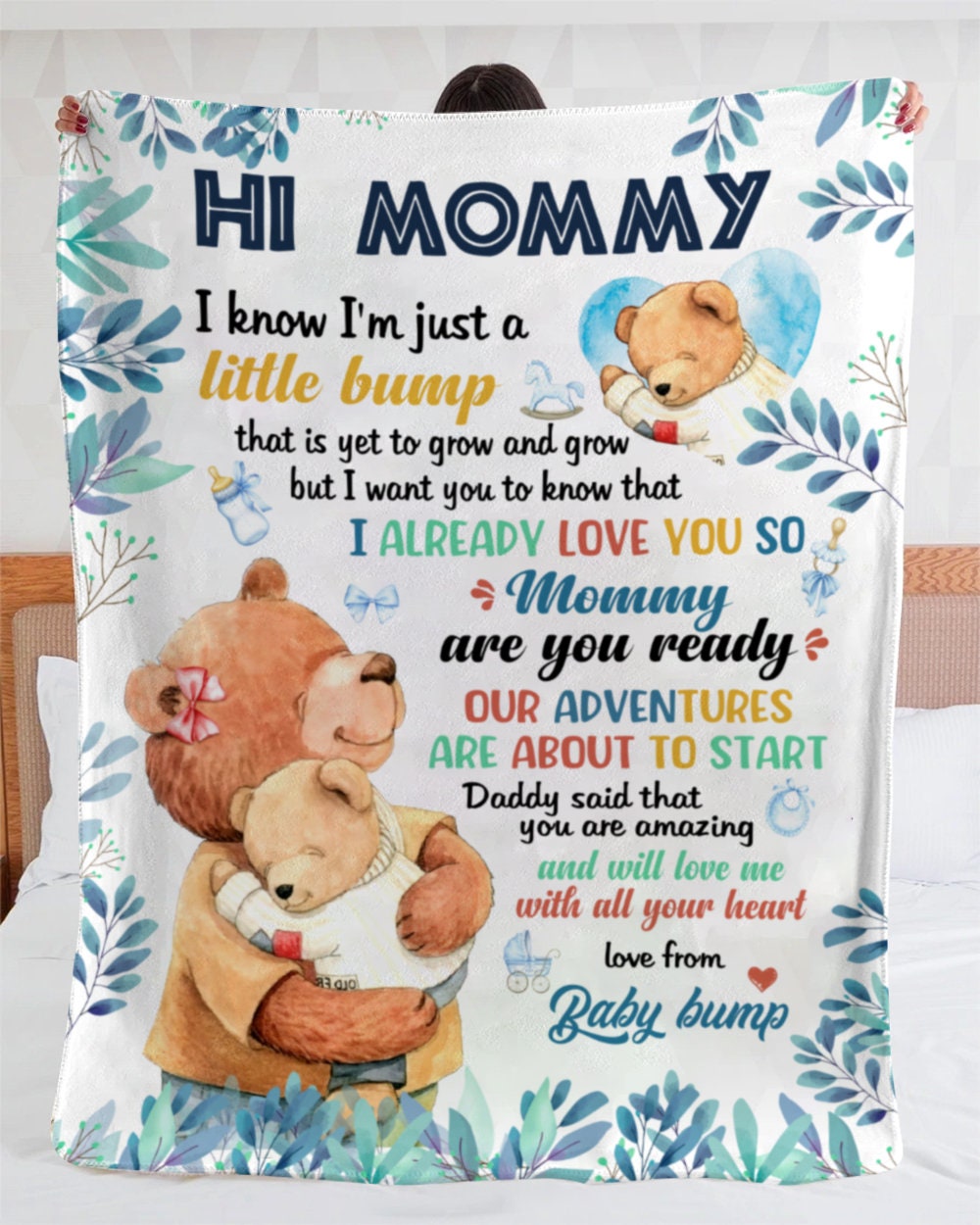 Hi Mommy-mommy to Be Gift From Bump, New Mom Blanket, Mothers Day Gift ...