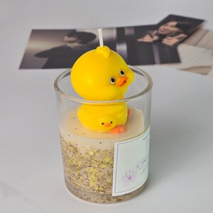 Jimin Birthday Custom Handmade Scented Soy Wax Baby Duck on White Wax W ...