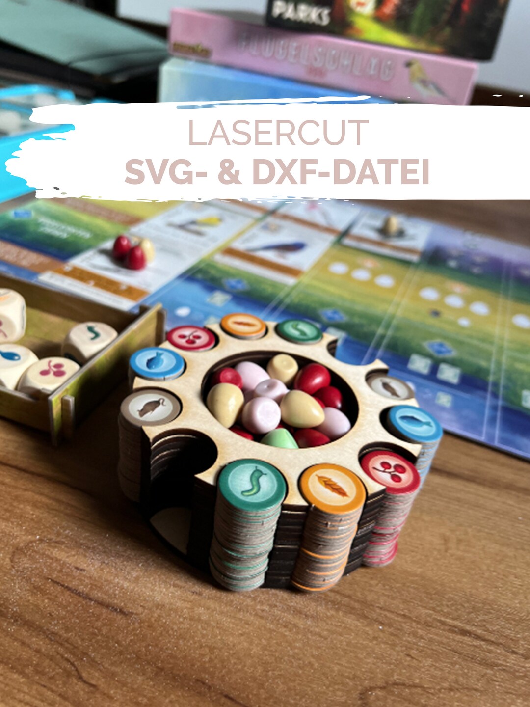 Lasercut File Token and Egg Holder for Board Games e.g. Wingspan SVG ...