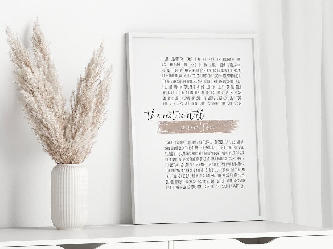 Wall Picture Lyrics unwritten - Etsy