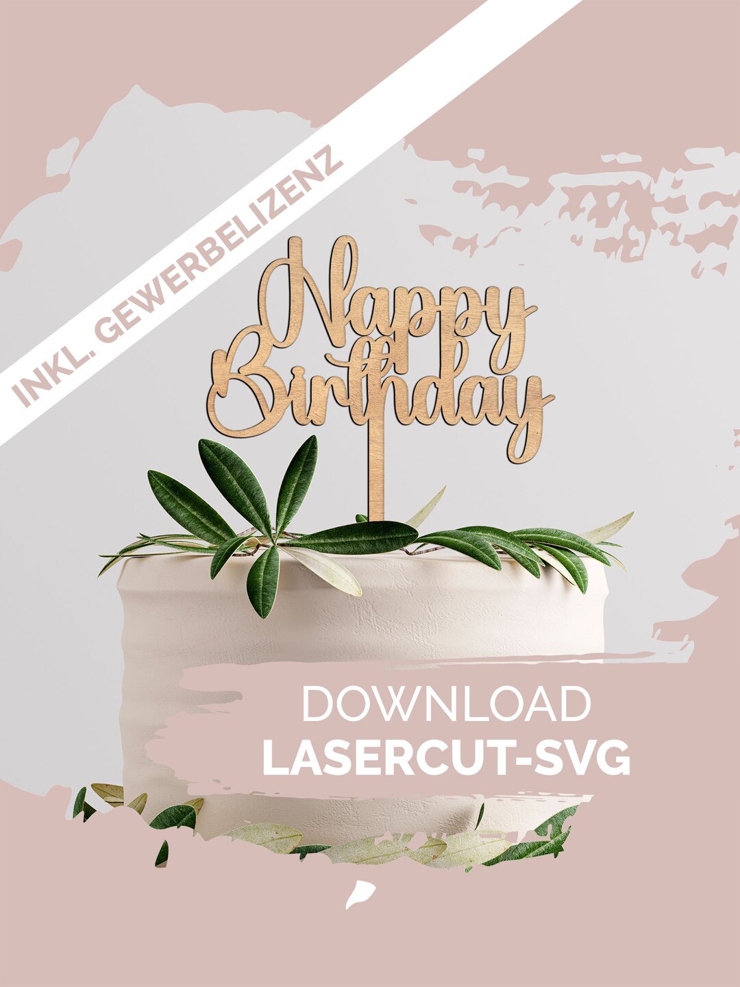 Laser Cut File: Cake Topper for Birthday "happy Birthday" (002) - SVG ...