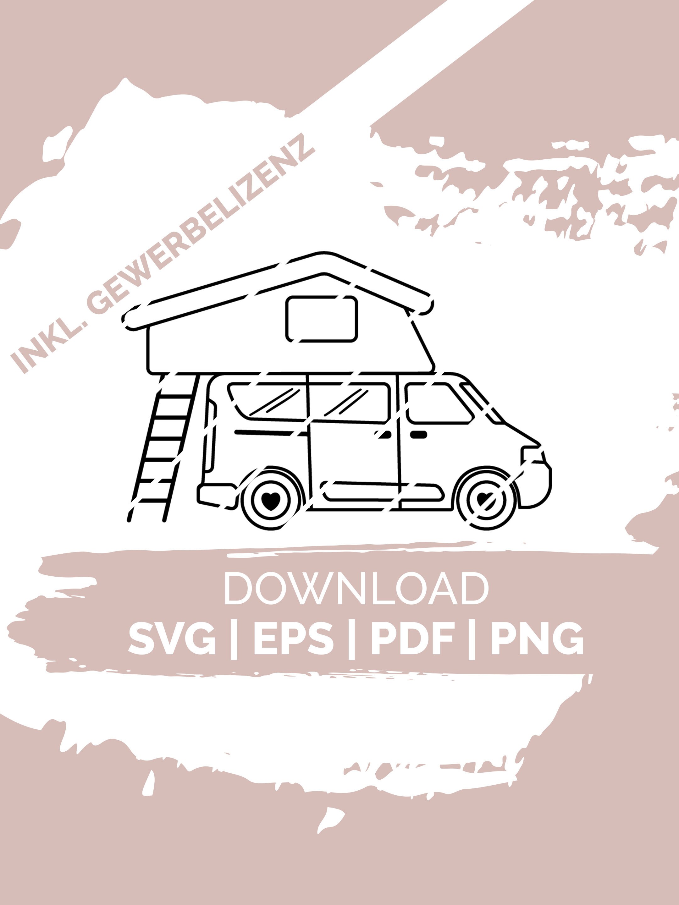 Vector File: Camper Van Svg Eps Pdf Png Commercially Usable - Etsy
