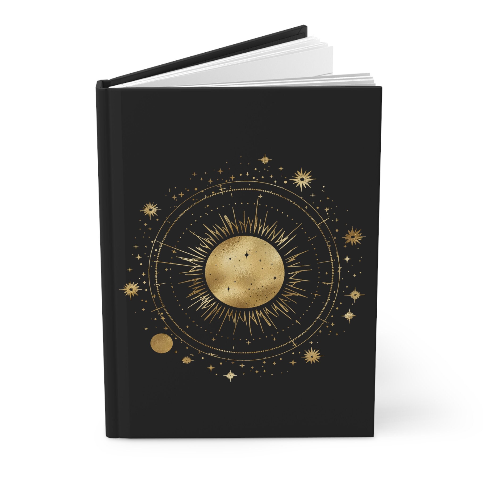 Black Astral Golden Sun Journal Hardcover Notebook Diary - Etsy