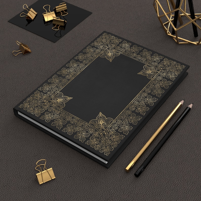 Black Victorian Style Journal | Elegant Hardcover | Vintage Leather ...