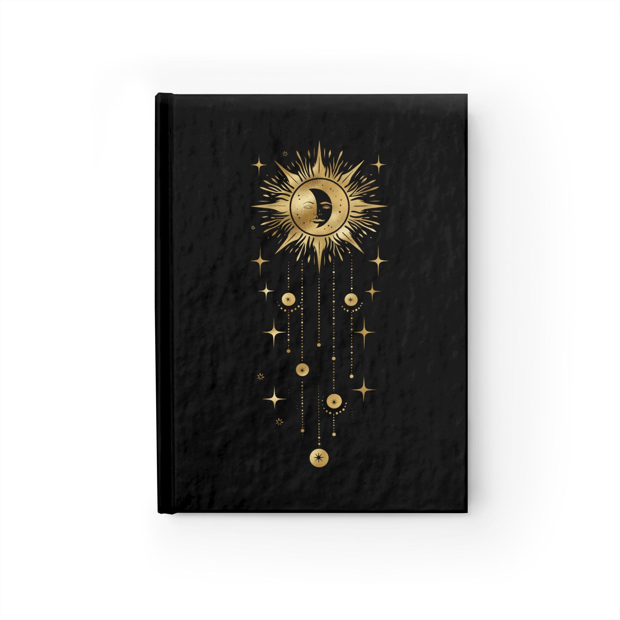 Black Astral Golden Sun Journal Hardcover Notebook Diary - Etsy