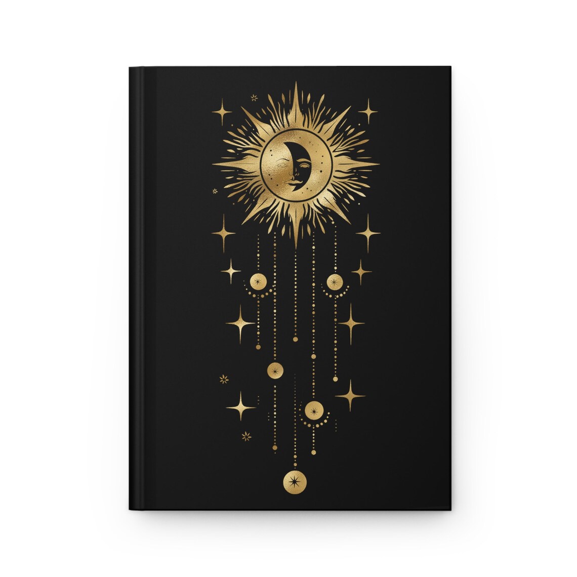 Black Astral Golden Sun Journal Hardcover Notebook Diary - Etsy