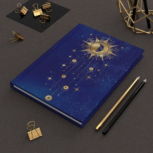 Midnight Celestial Journal Starry Night Sky Notebook - Etsy