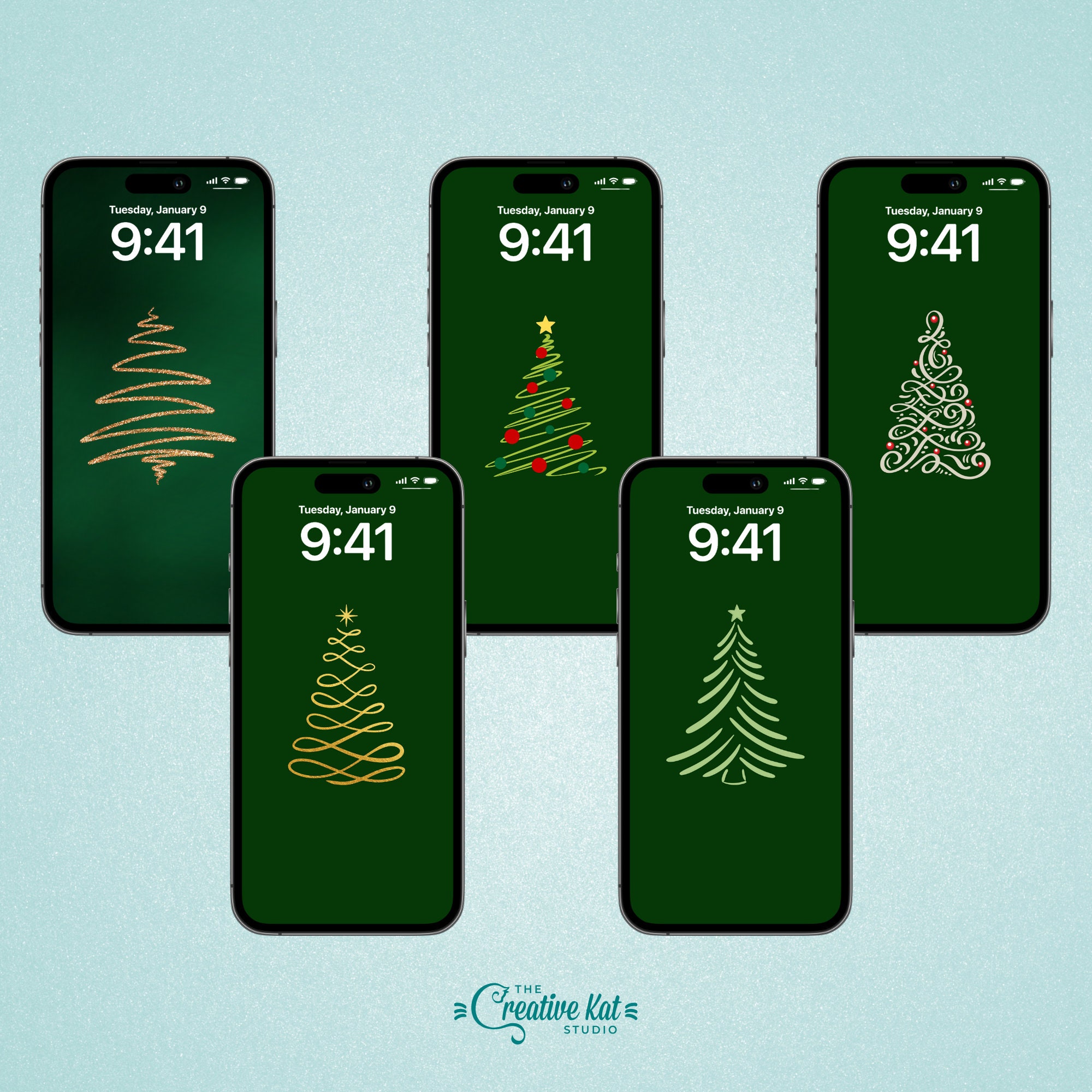 Phone Christmas Wallpapers, Minimal Christmas Tree Backgrounds, Winter ...
