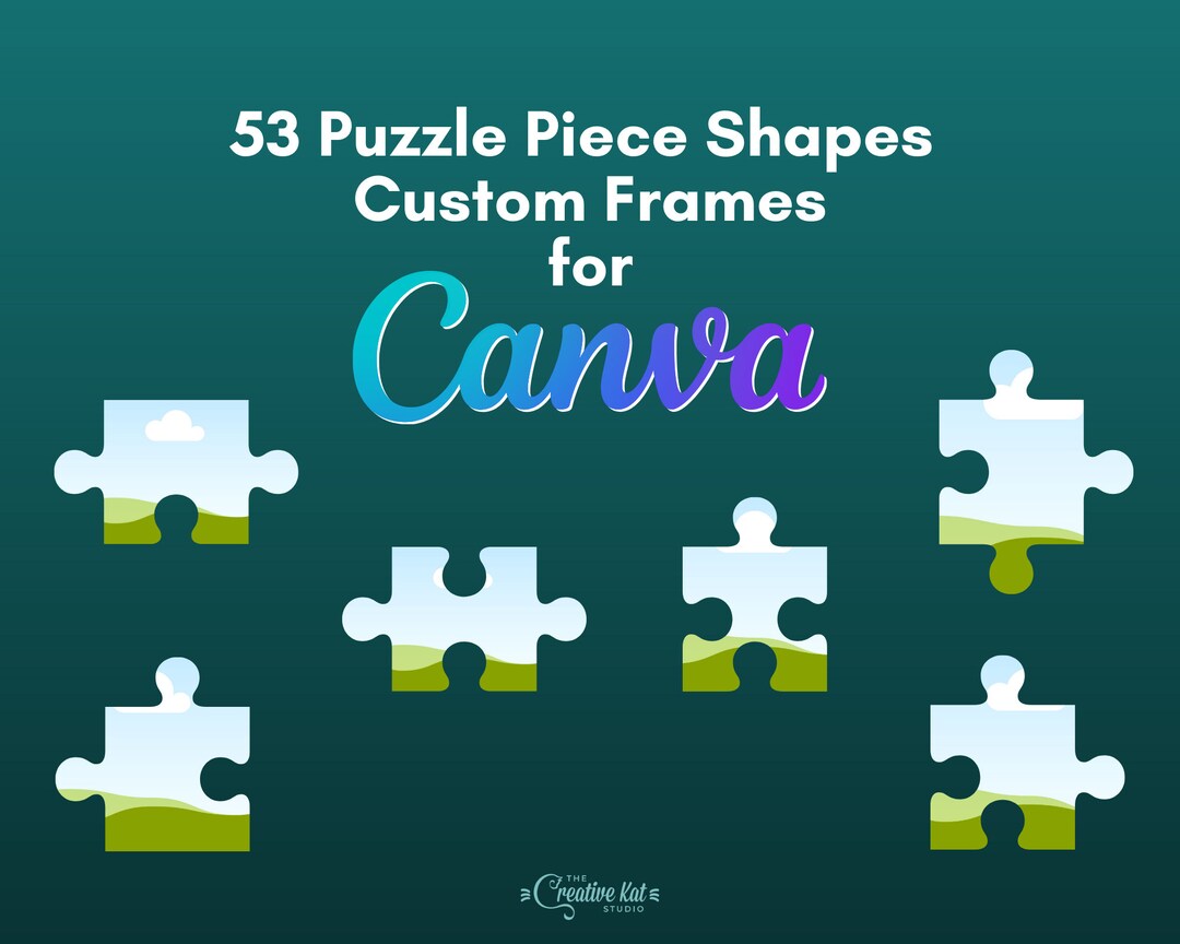 Canva Frames | Puzzle Piece Shapes Custom Frames (53) | Canva Templates ...