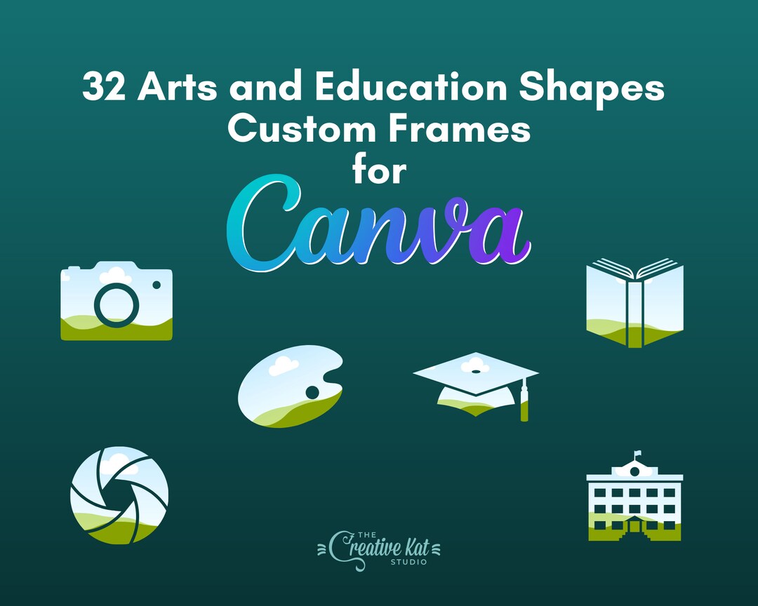 Canva Frames | Arts and Education Shapes Custom Frames for Canva (32 ...