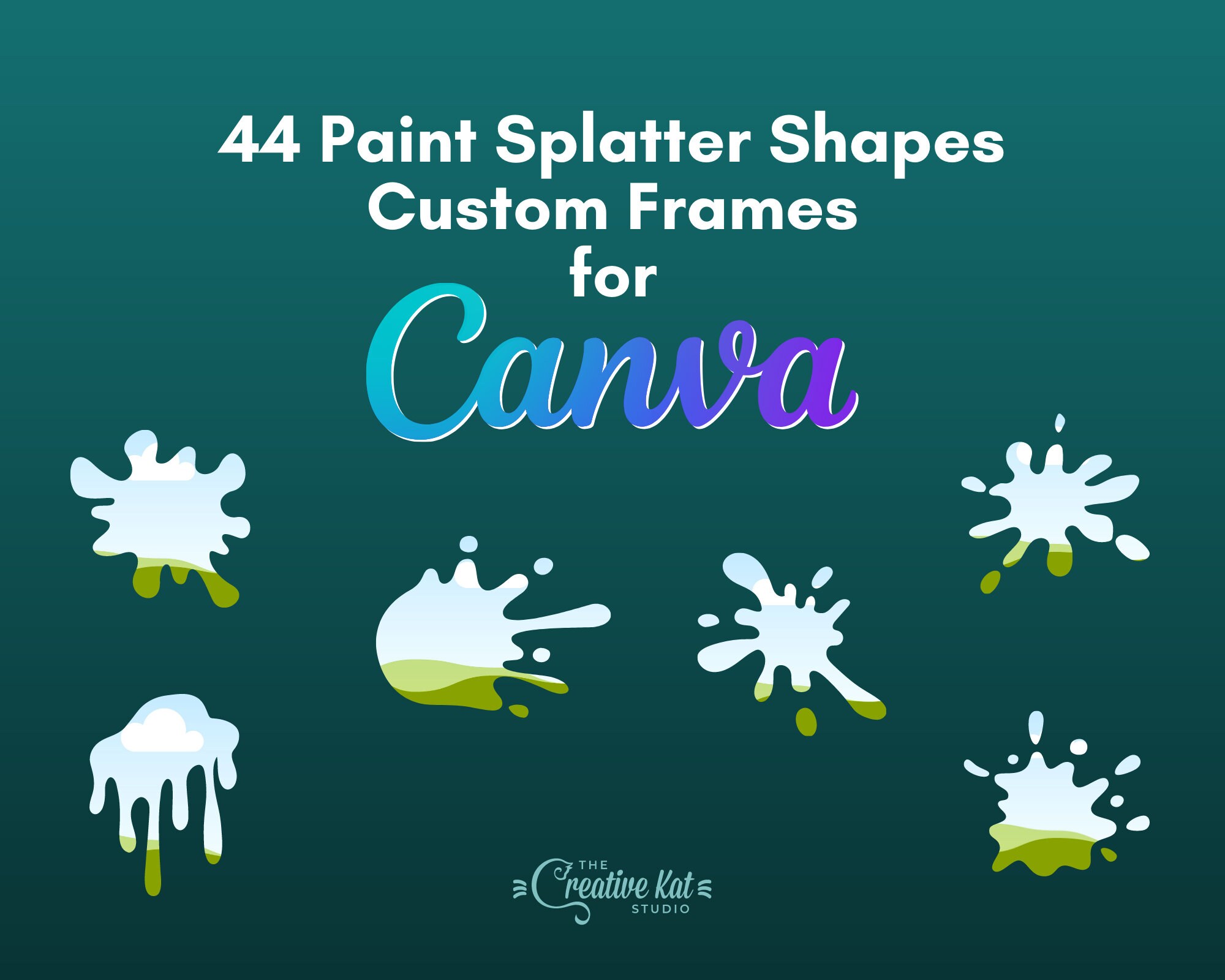 Canva Frames Paint Splatter Shapes Custom Frames for Canva 44 Canva ...