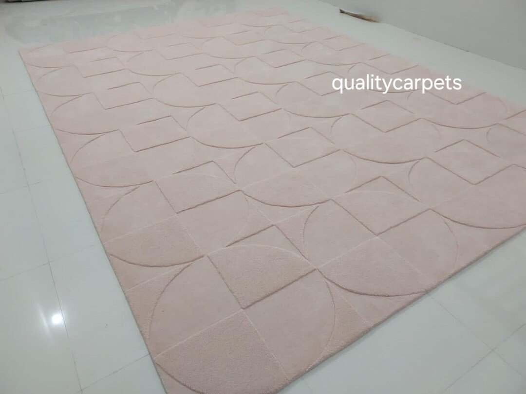 8x10 Pink Premium Designer High Low Pile Area Rug for Living Room ...