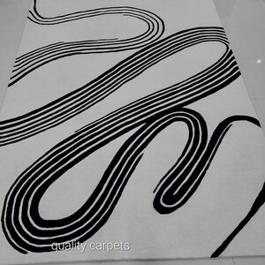 8x10 Black Ivory Area Rug for Living Room Bedroom , Premium Quality ...