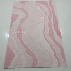Premium Quality Designer Pink Gradient Area Rug for Living Room Modern ...