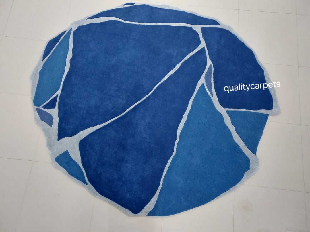 Minimalist Premium Quality Modern Abstract Irregular Blue Color Area ...