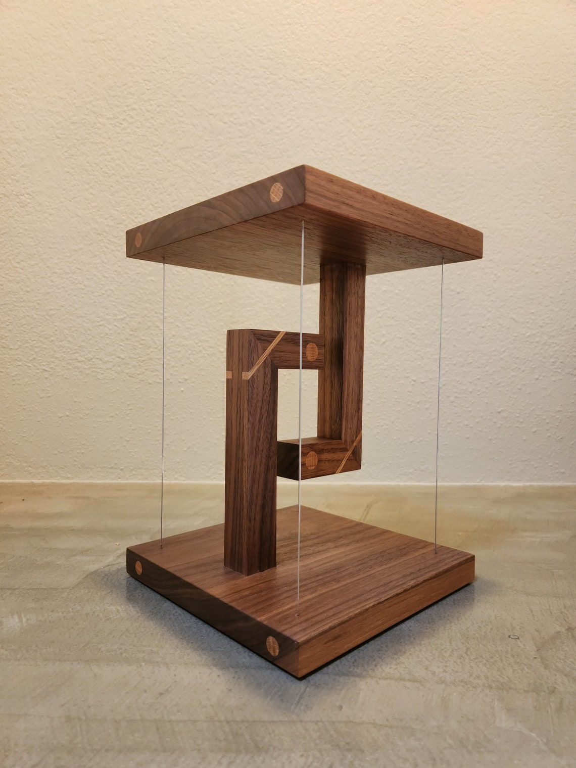 Tensegrity Hand-crafted Hardwood Stand / "impossible" / "the Float" / Table-top / Premium ...