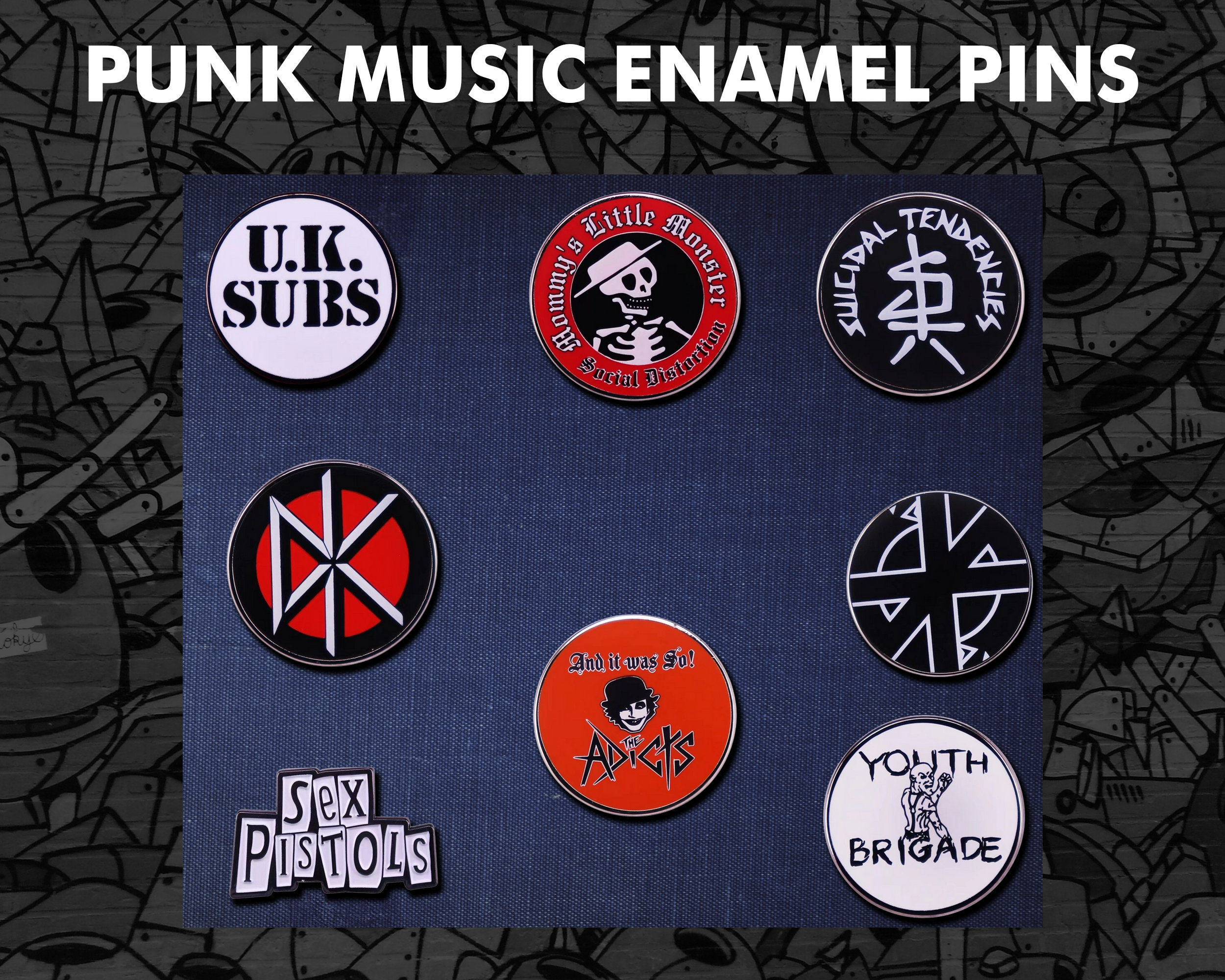 Punk Rock Enamel Pins Music Pins Clothing Accessories - Etsy