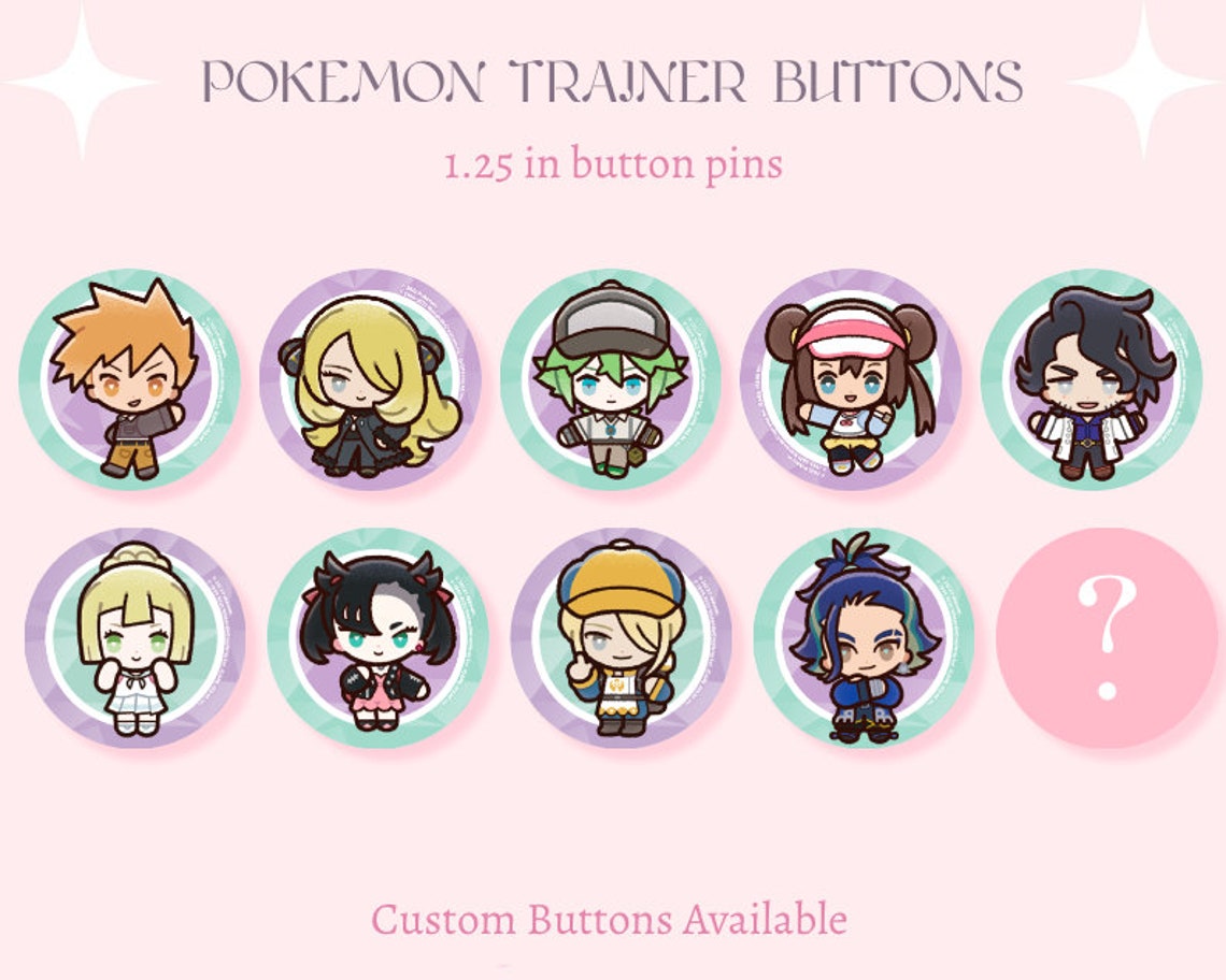 Pokemon Trainer Chibi Button - Etsy
