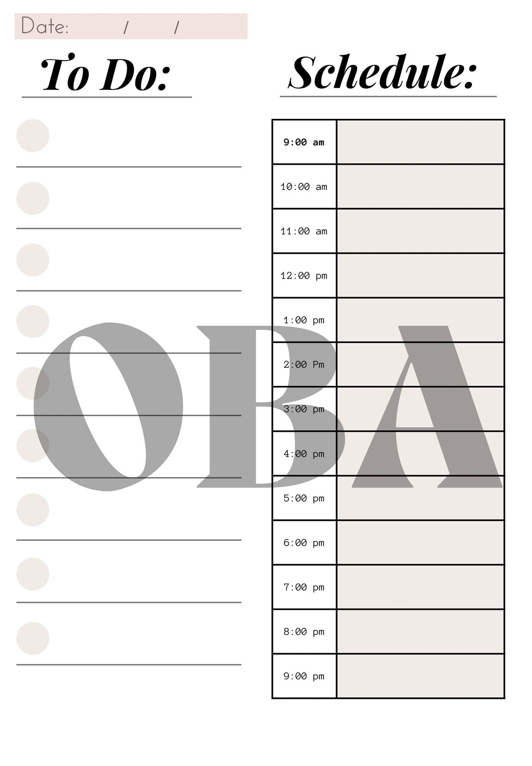 To-do List and Schedule: Blush - Etsy