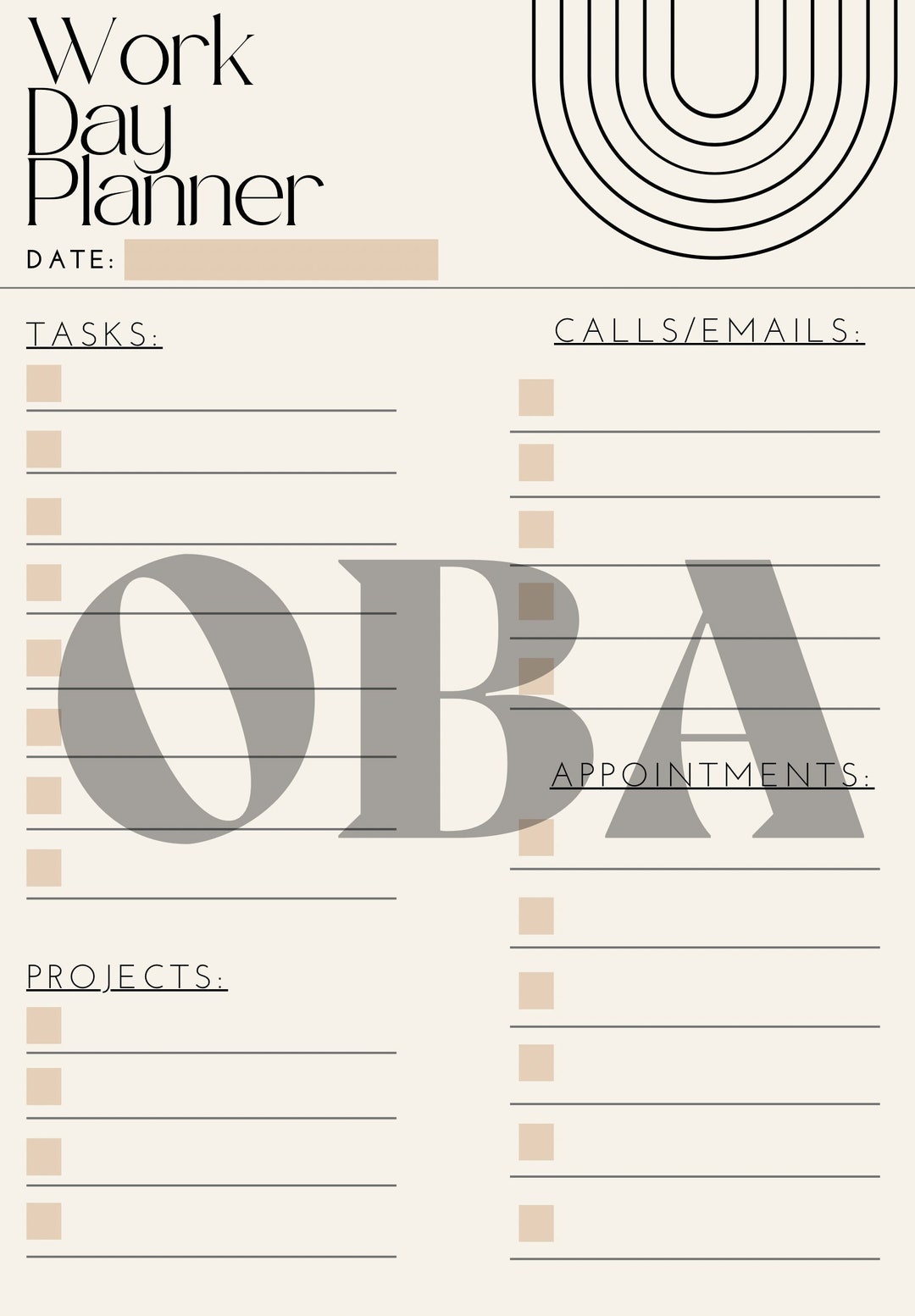Work Day Planner: Retro Nude - Etsy