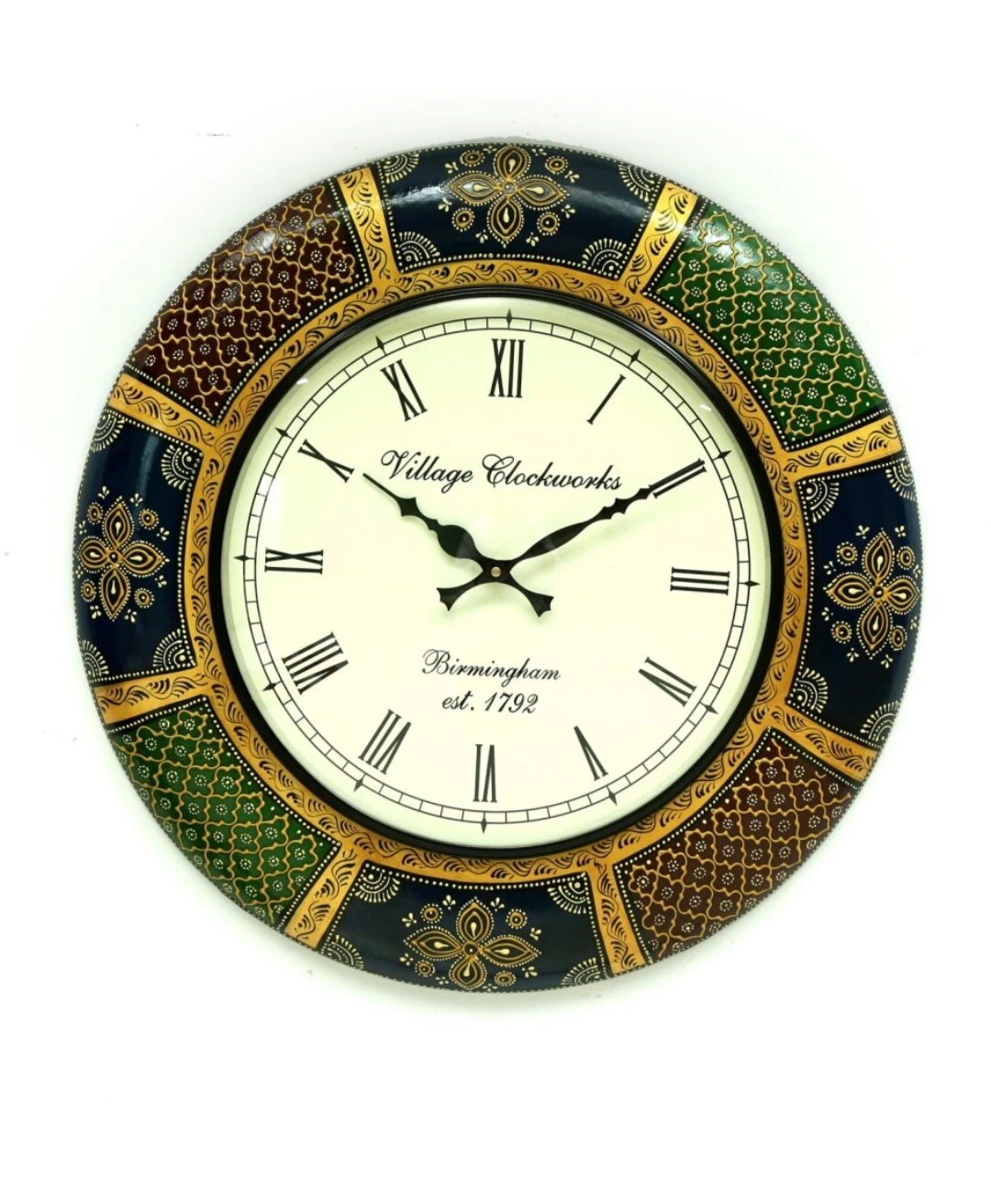 Beautifully Crafted Analog Wall Clock With multi Colour, With Glass ...