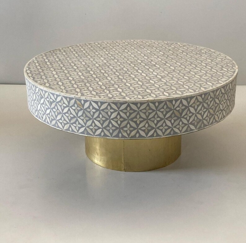 Bone Inlay Coffee Tableunique Boho Chic Furniture for Living - Etsy