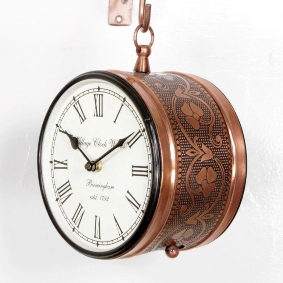 Victorian Station Clock Railway Clocks Double Sided Platform Watch Wall ...